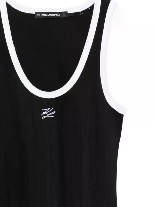 Karl Lagerfeld Autograph Logo Tank Top - Black