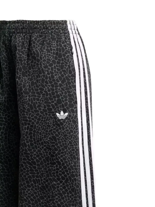 Adidas Firebird All-over Print Wide Leg Jeans - Black