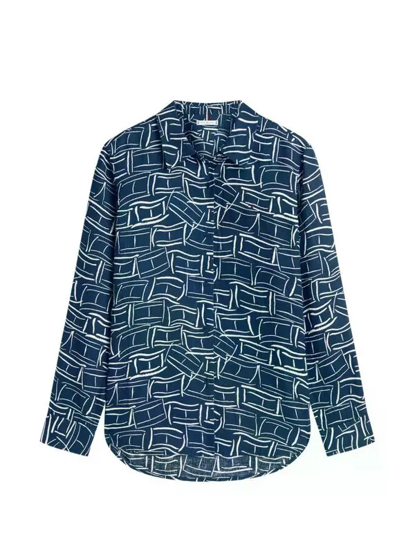 Tommy Hilfiger Graphic Print Button-down Shirt - Blue