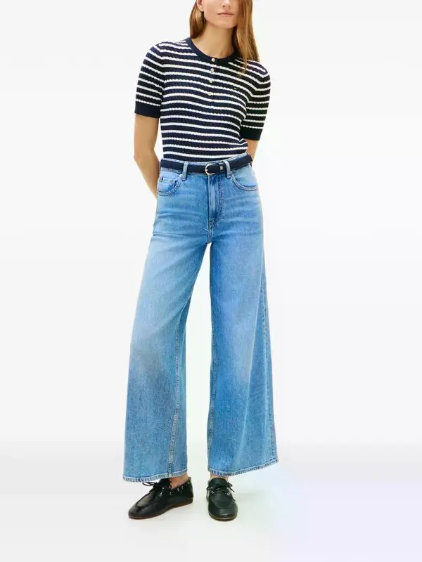 Tommy Hilfiger Striped Button-up T-shirt