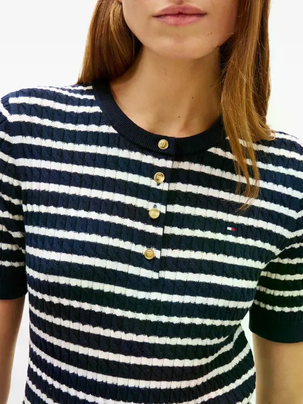 Tommy Hilfiger Striped Button-up T-shirt