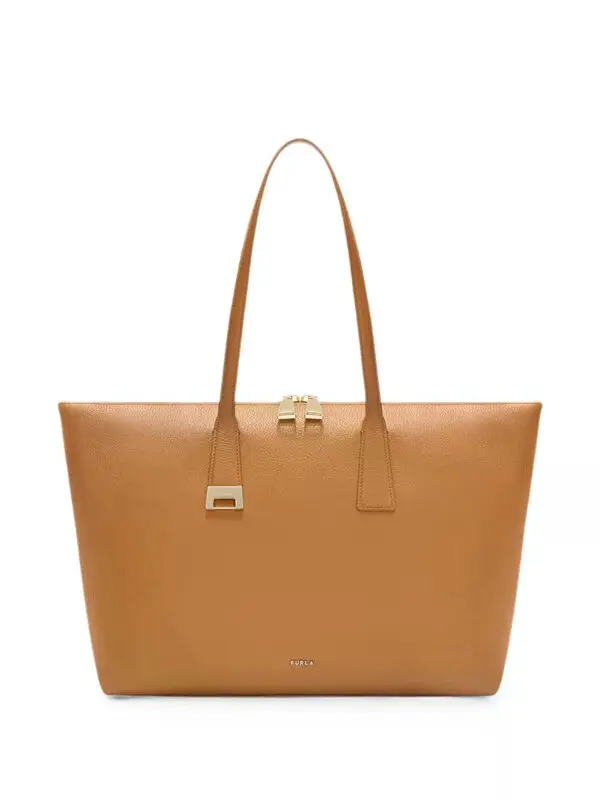 Furla Leather Zip Tote Bag - Neutrals