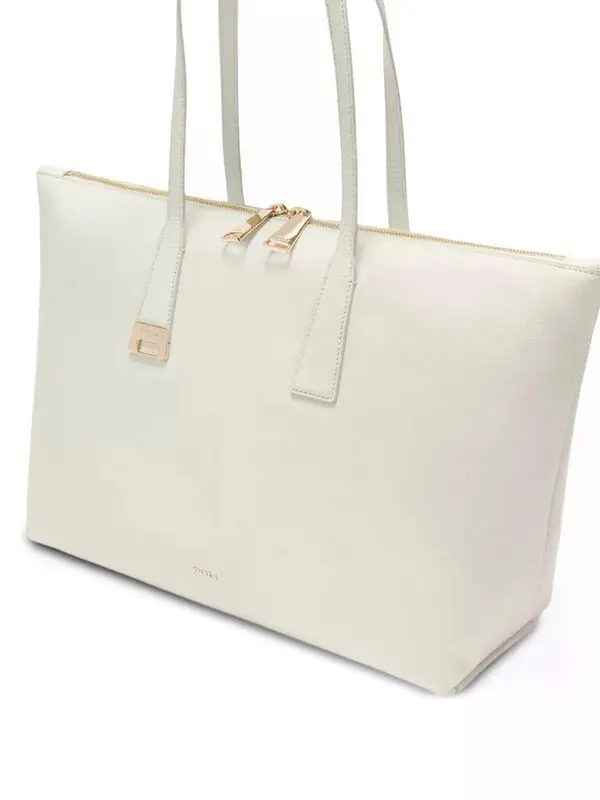 Furla Olivia Grained Leather Tote Bag - Neutrals
