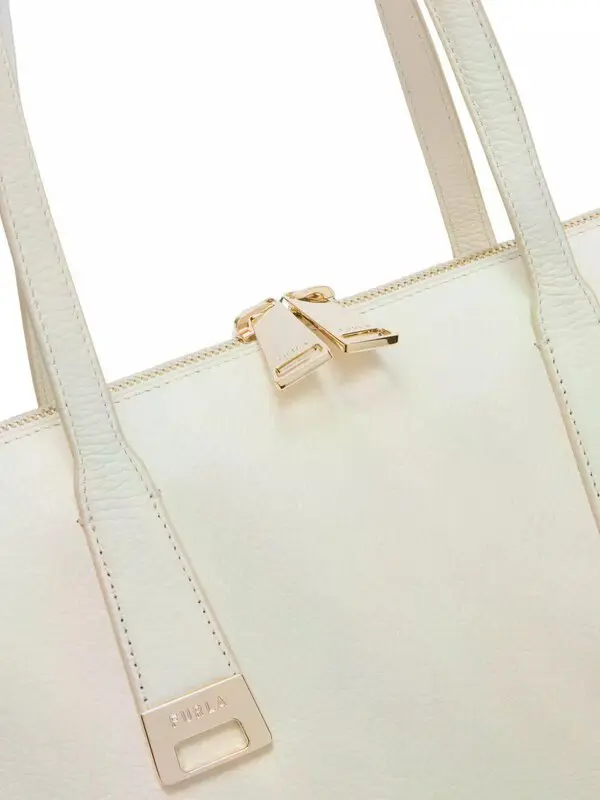 Furla Olivia Grained Leather Top Handle Tote Bag - Neutrals