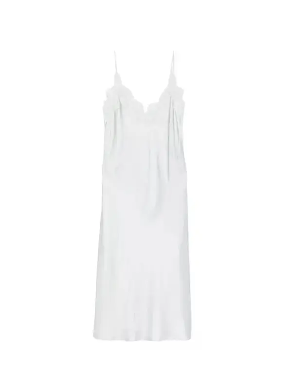 RÓHE Silk Lace-trim Slip Dress - Blue