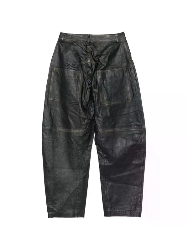 GIORGIO BRATO Leather Trousers With Visible Stitching