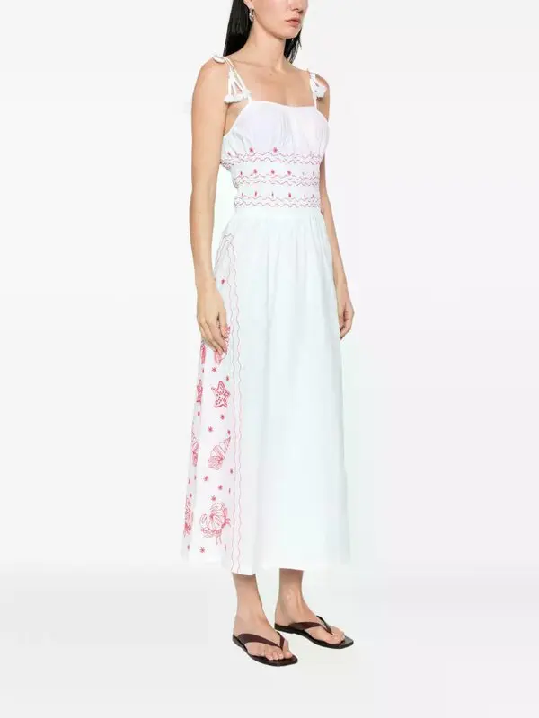 Maison Labiche Floral-embroidered Midi Dress