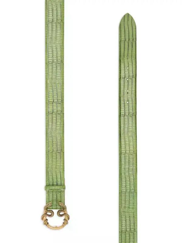 Roberto Cavalli Snake Buckle Belt - Green