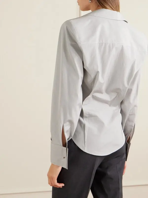 Attico Checked Cotton-poplin Shirt - Blue
