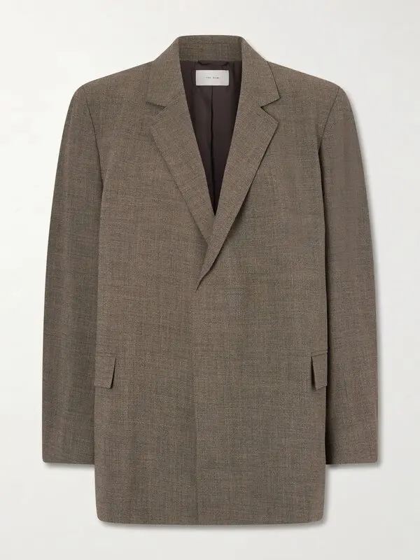 THE ROW Devlin Oversized Wool Blazer - Brown