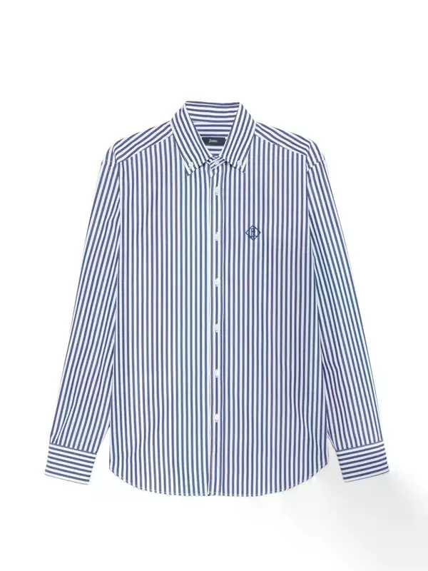 Herno Striped-pattern Long-sleeve Shirt - Blue