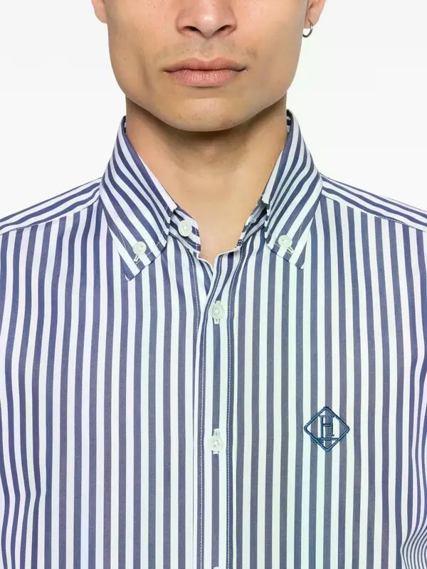 Herno Striped-pattern Long-sleeve Shirt - Blue