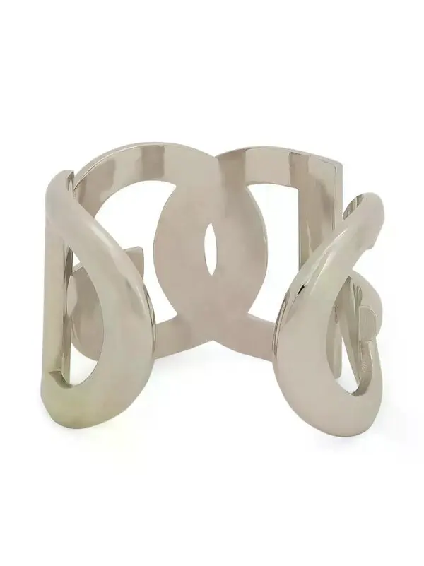 Dolce & Gabbana Logo Lettering Cuff Bracelet - Silver