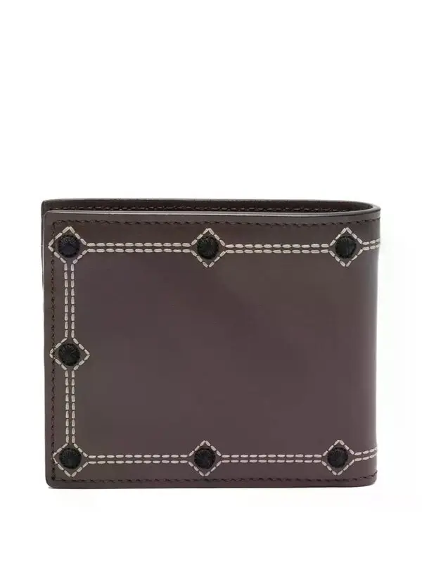 Etro Embroidery Leather Wallet - Brown