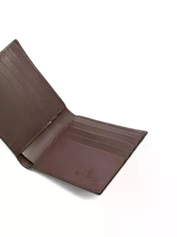 Etro Embroidery Leather Wallet - Brown