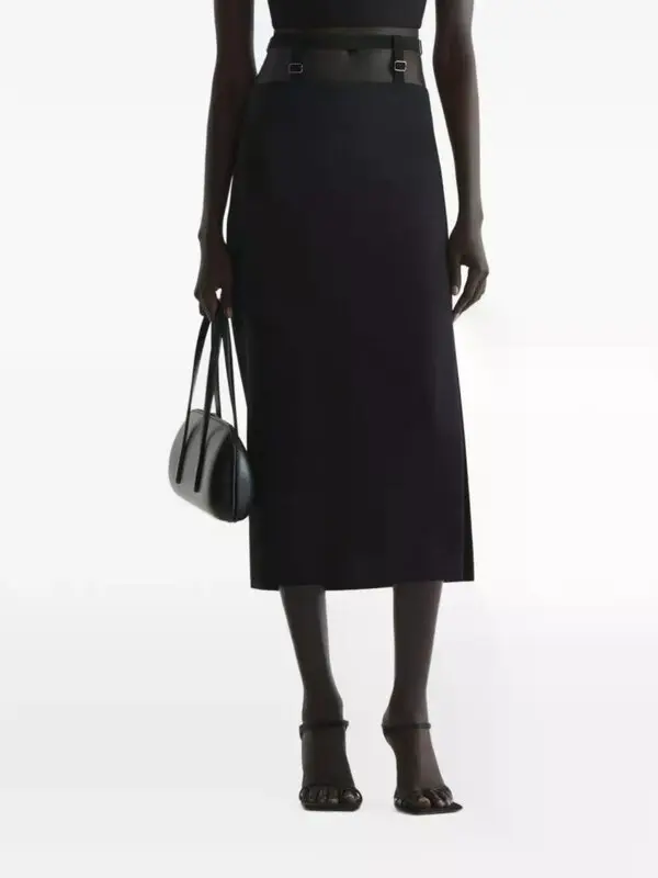 MUGLER Suspended Skirt With Cut-out Detail - Black