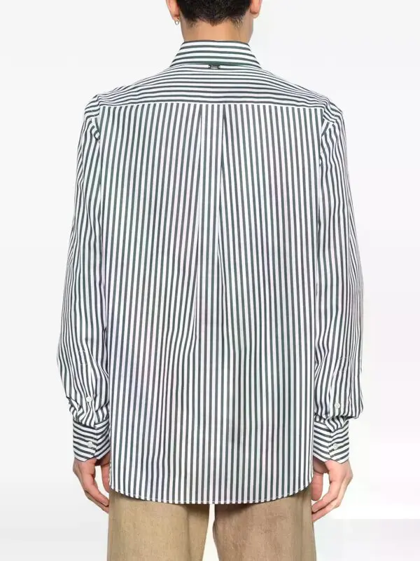 Herno Striped-pattern Logo-embroidery Shirt - Green