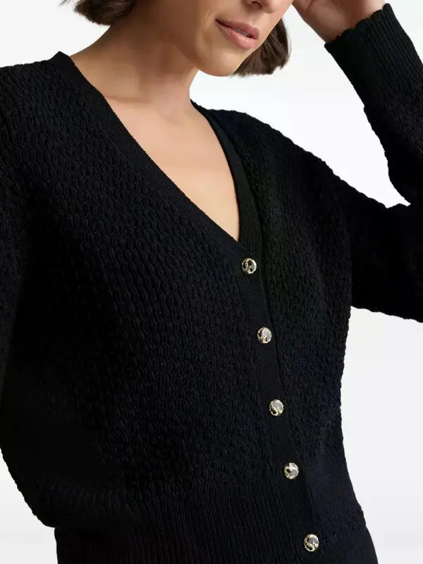 St. John Textured Crepe Knit Cardigan