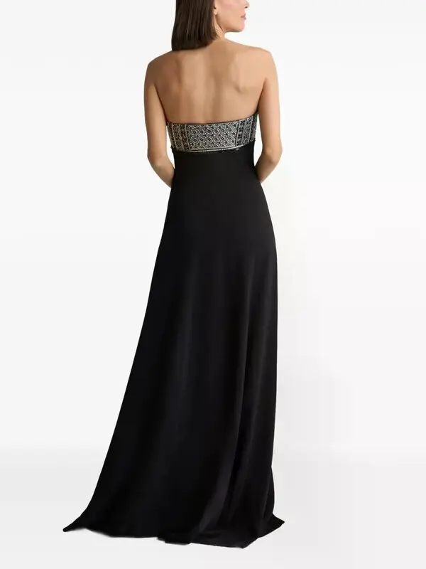 St. John Beaded Strapless Gown