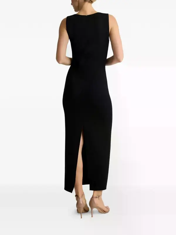 St. John Scoop-neck Logo Midi Dress