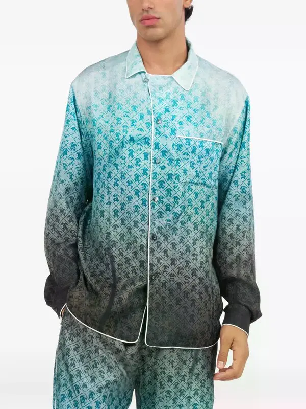 Roberto Cavalli Monogram-pattern Silk Shirt