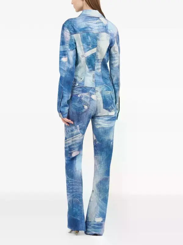 Roberto Cavalli Patchwork-effect Denim Jumpsuit