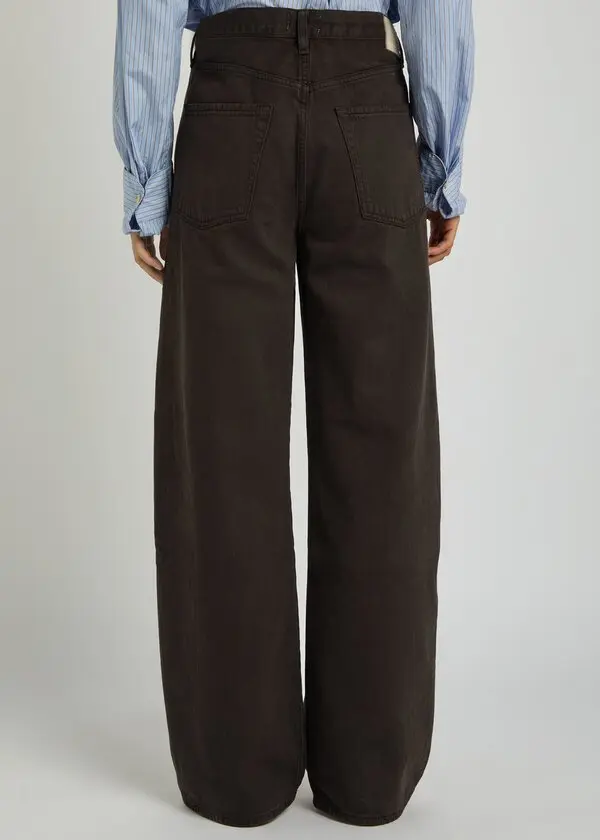 Citizens Of Humanity Brynn Drawstring Wide-leg Jeans - Dark Brown