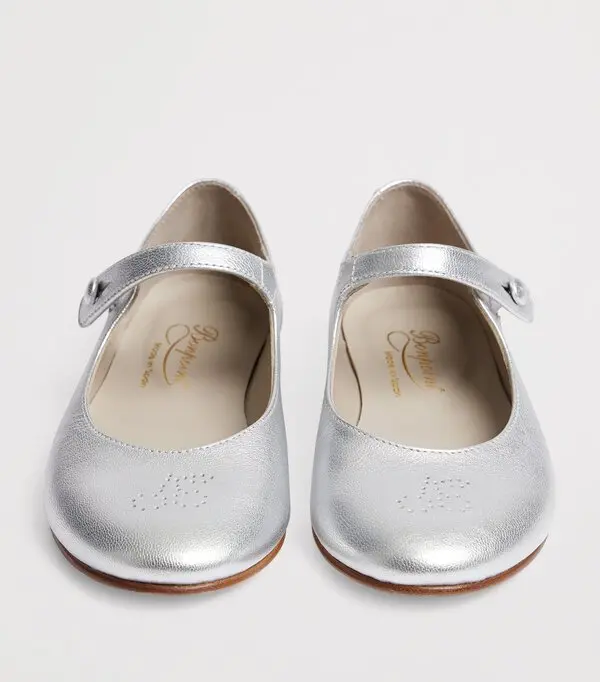 Bonpoint Metallic Leather Ballet Flats - Silver