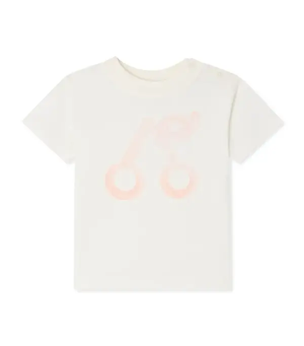 Bonpoint Cherry Logo Cotton T-shirt - White
