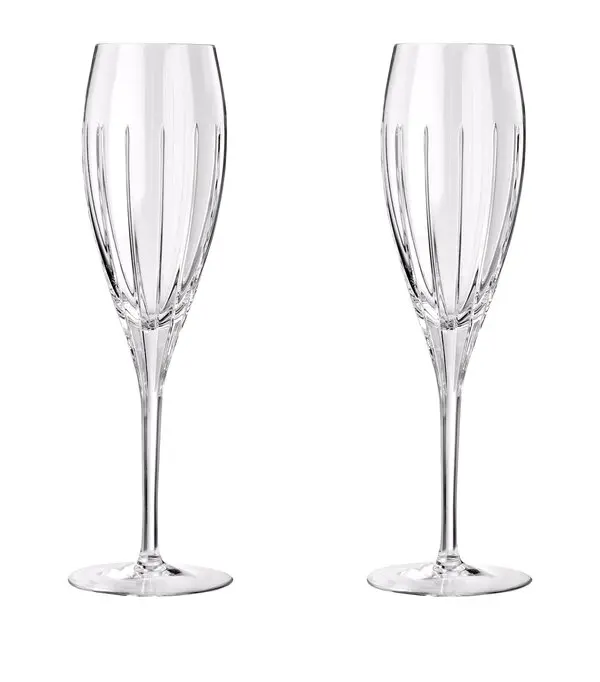 Christofle Crystal Iriana Champagne Flutes - Silver