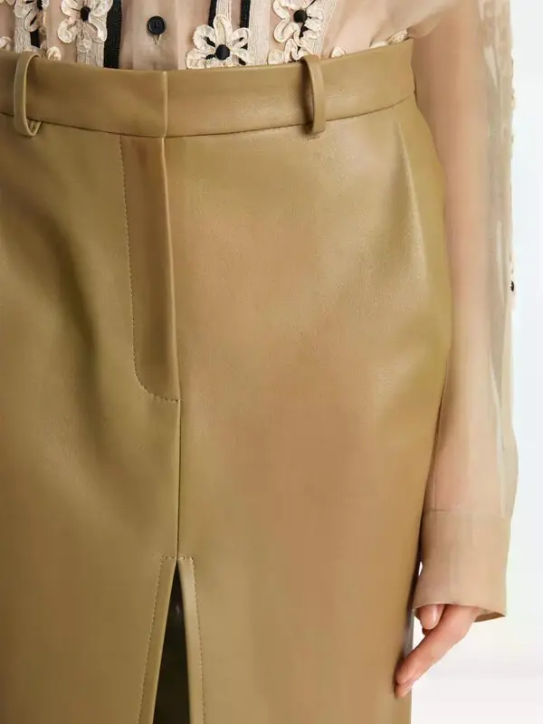 Khaite Winton Lambskin Pencil Skirt