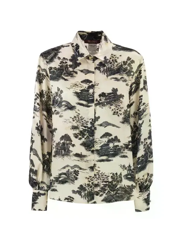 Max Mara Landscape Print Shirt - Neutrals