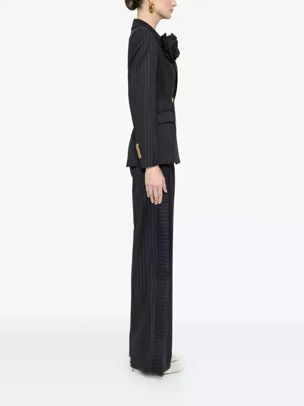 NISSA Floral Applique Pinstripe Blazer