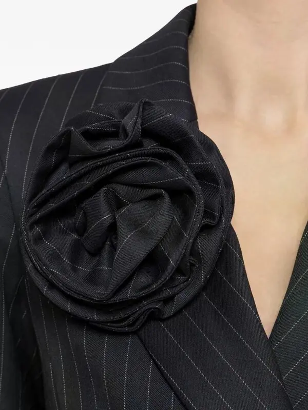 NISSA Floral Applique Pinstripe Blazer