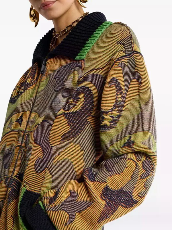 Etro Paisley Jacquard Zip Cardigan