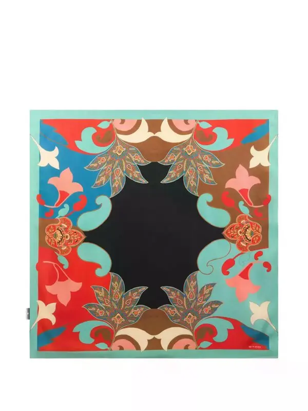 Etro Floral Paisley Scarf - Black
