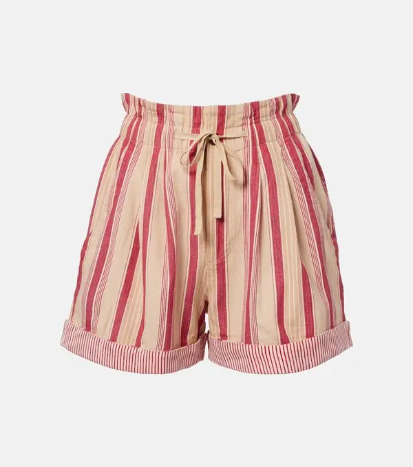 MARANT ETOILE Striped Cotton Shorts - Multicoloured