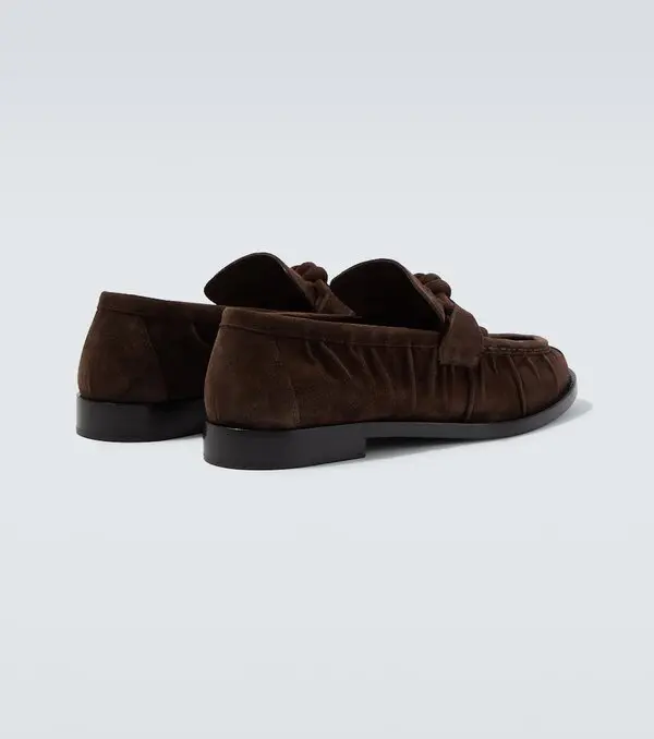 Bottega Veneta Astaire Knot Suede Loafers - Brown