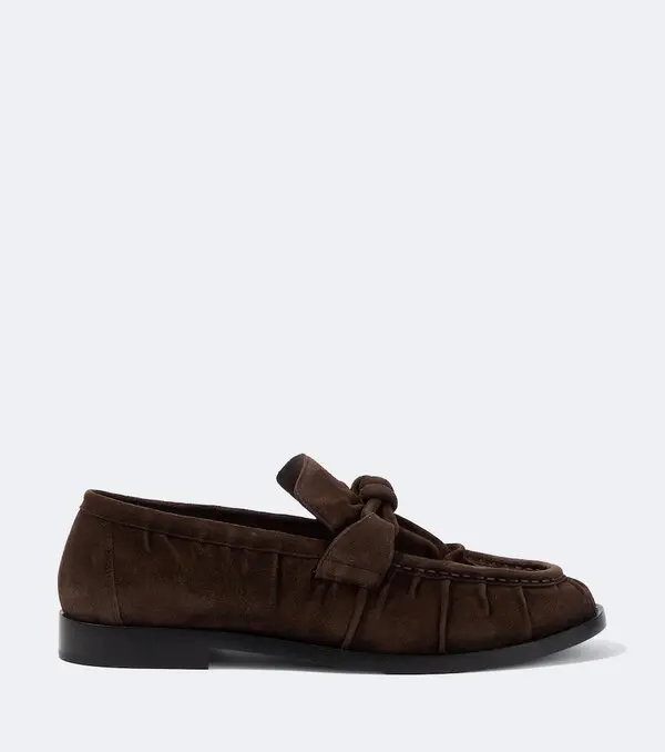 Bottega Veneta Astaire Knot Suede Loafers - Brown