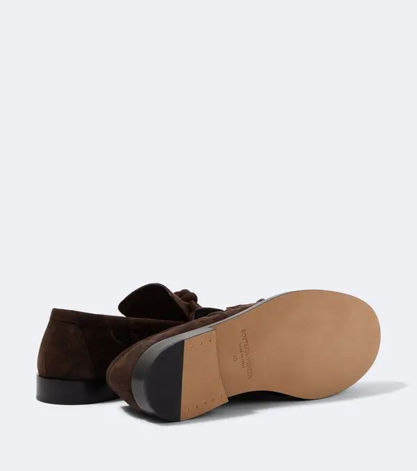Bottega Veneta Astaire Knot Suede Loafers - Brown
