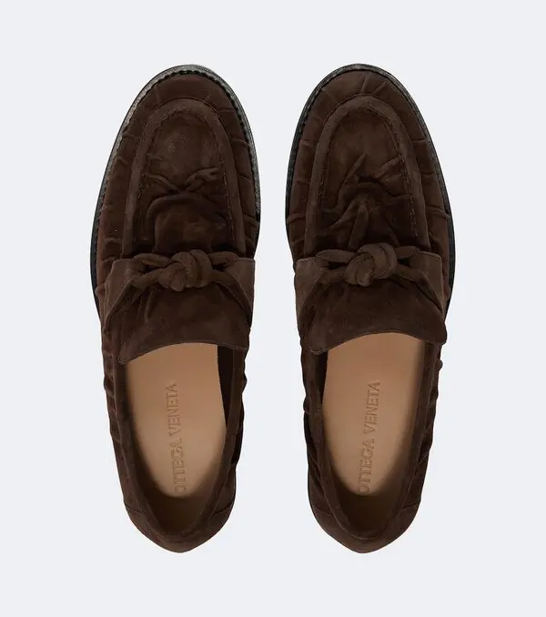 Bottega Veneta Astaire Knot Suede Loafers - Brown