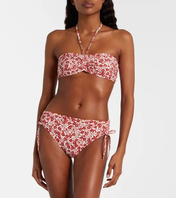 Isabel Marant Étoile Salmage" Floral Bikini Top - Red