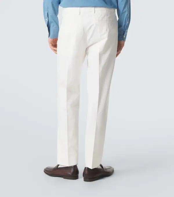 Zegna Cotton And Linen Straight Pants