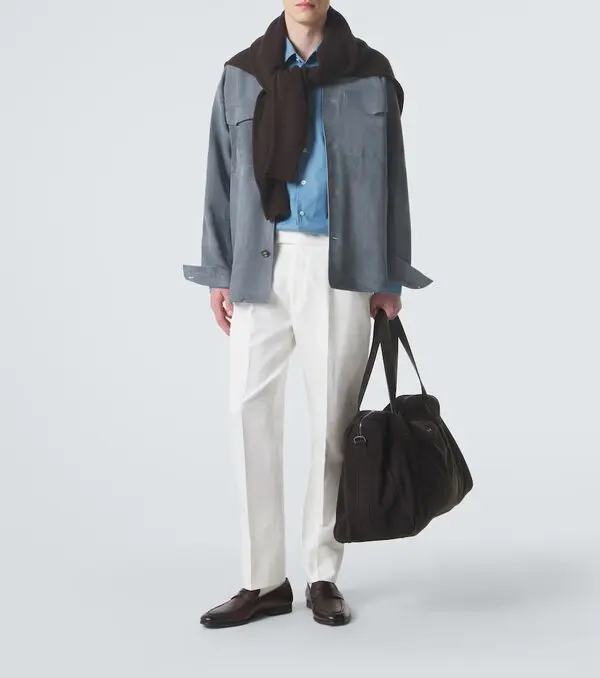 Zegna Cotton And Linen Straight Pants