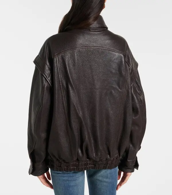 Nour Hammour Micah Leather Bomber Jacket