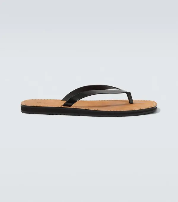 THE ROW City Leather Thong Sandals - Black