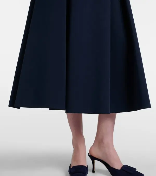 Max Mara Cannone Cotton-blend Jersey Midi Dress - Blue