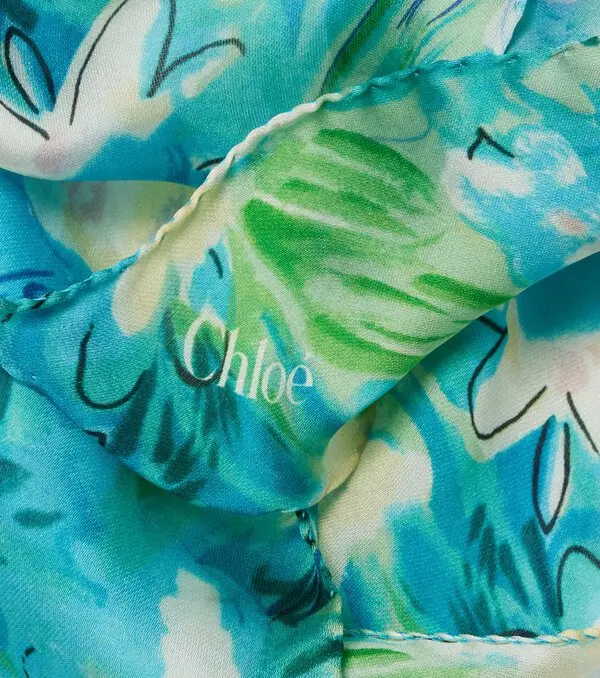 Chloé Wild Flowers Floral Silk Scarf