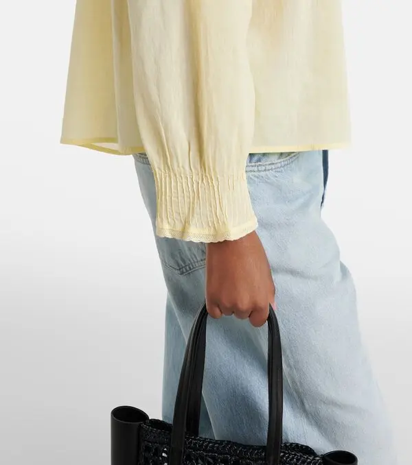Velvet By Graham & Spencer Byrdie Lace-trimmed Cotton Blouse