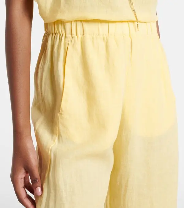Velvet By Graham & Spencer Lola Linen Wide-leg Trousers